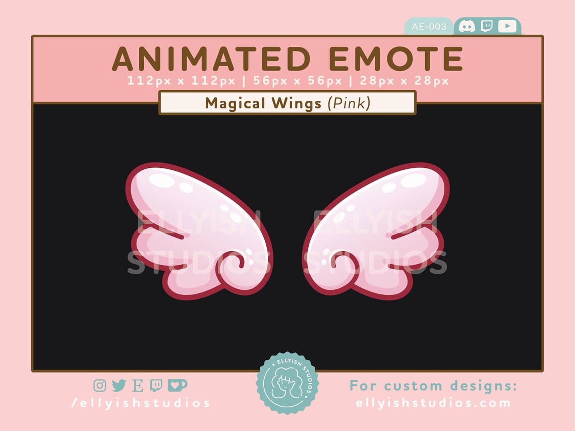 ANIMATED Magical Pink Wings Emotes Set of 2 Pink Anime - Etsy
