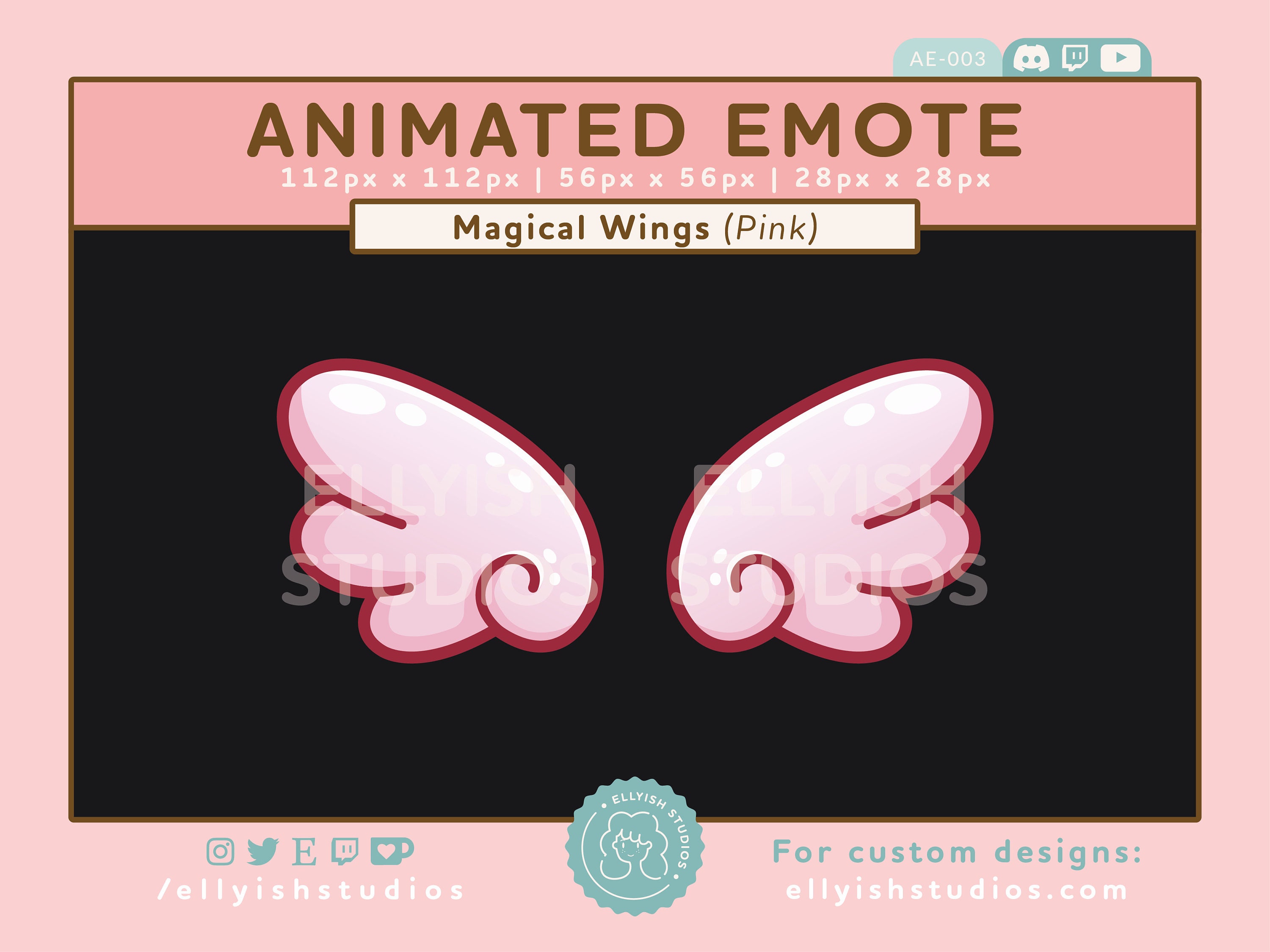 ANIMATED Magical Pink Wings Emotes Set of 2 Pink Anime - Etsy