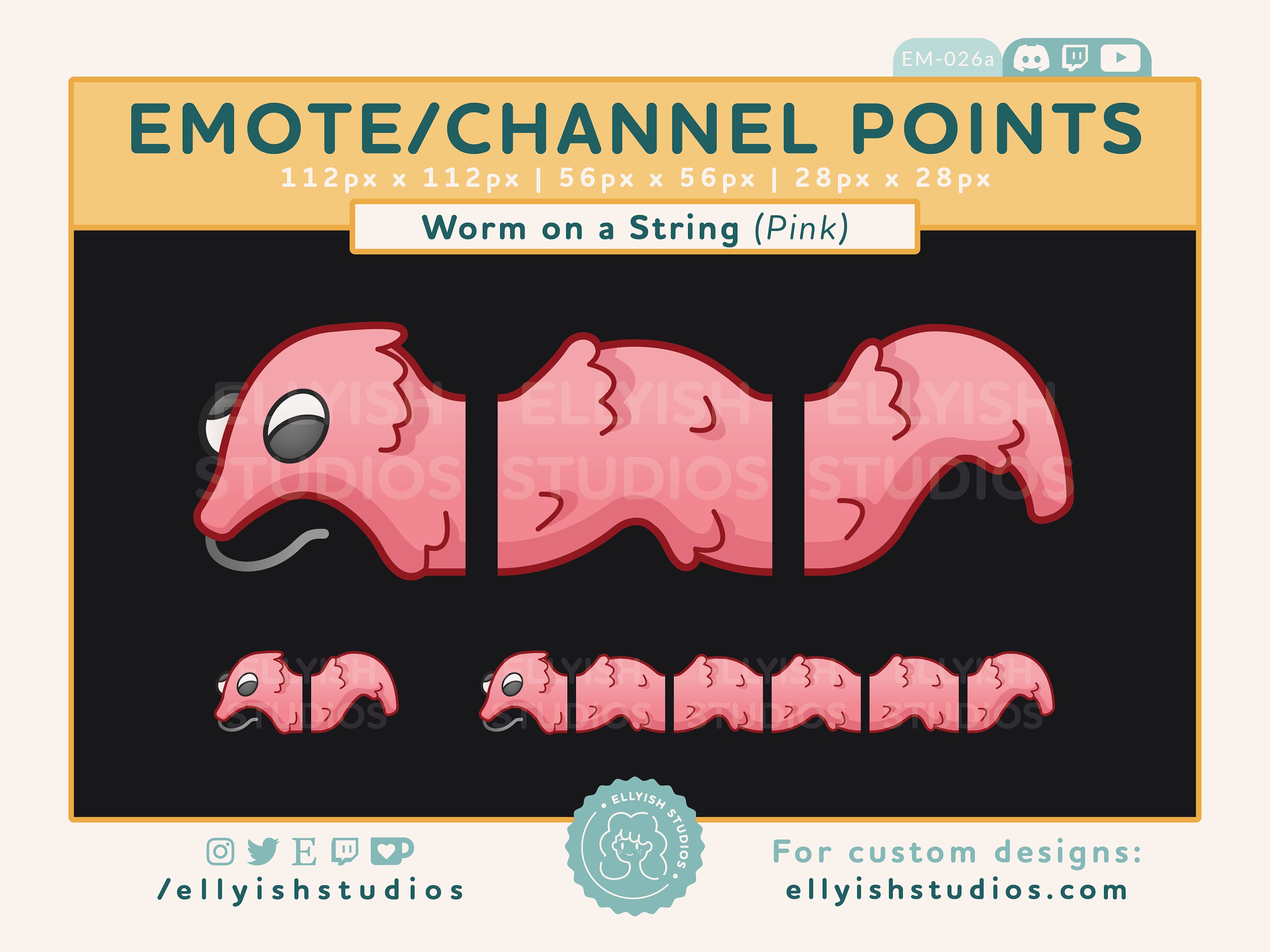 Worm on a String Emote | Channel Points | Long Wormy Toy | Pink ...