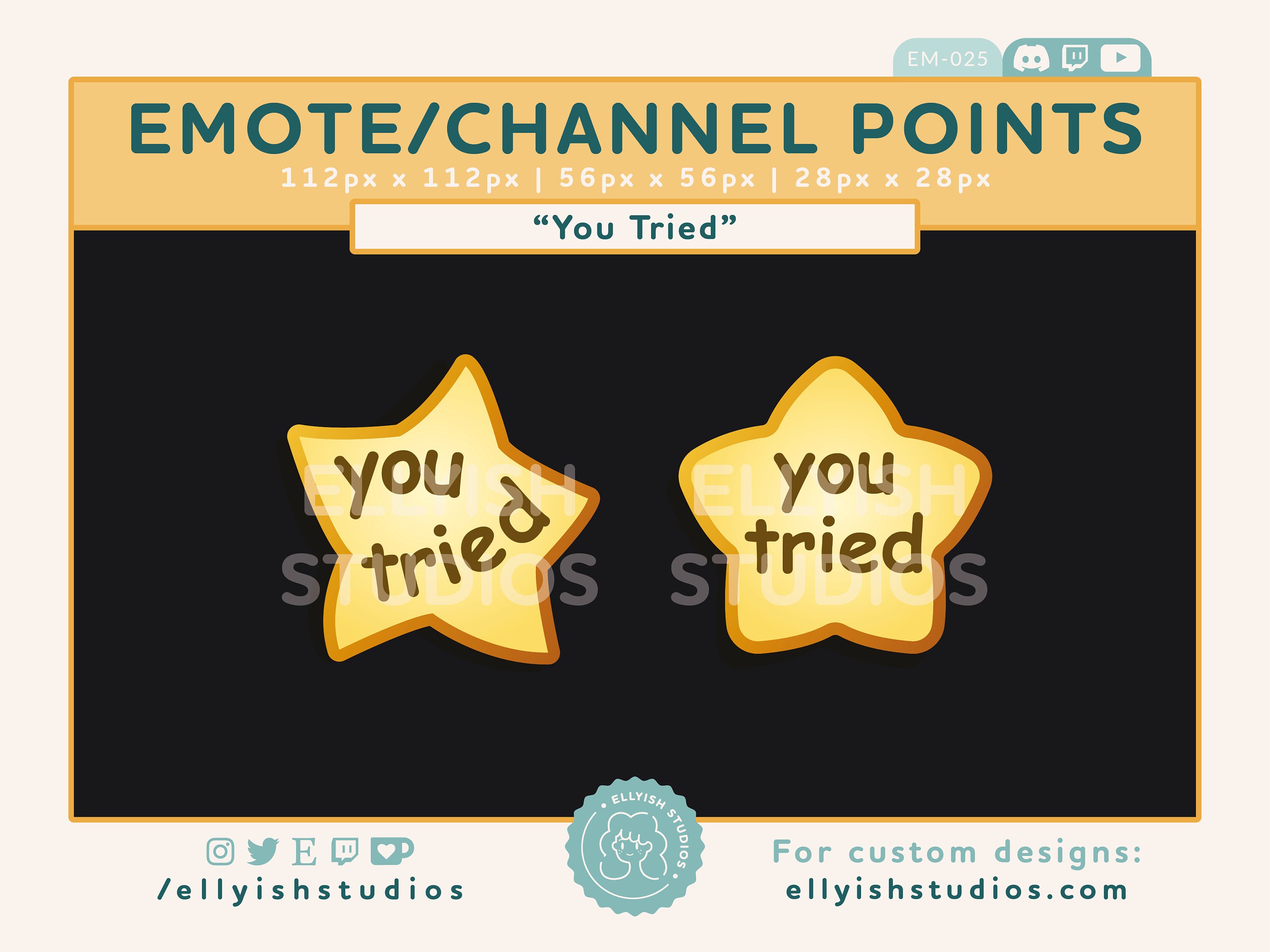You Tried Emote | Meme Star Sticker RIP Epic Fail Gold Shiny | Channel ...