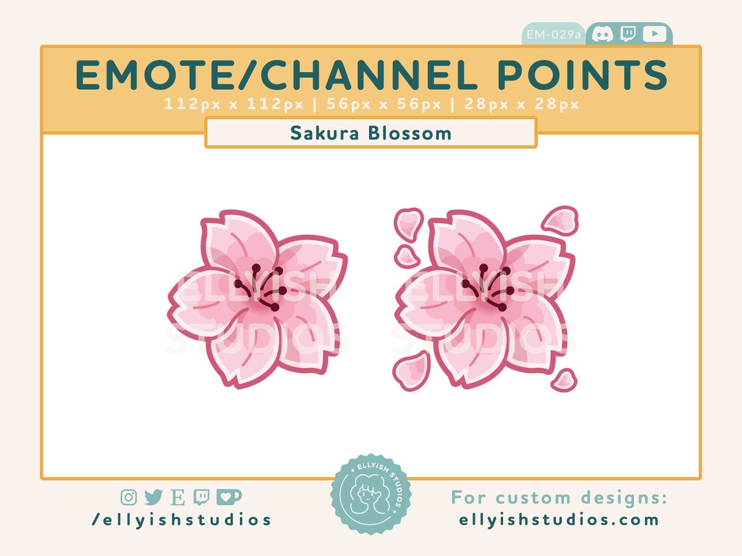 2 Cherry Sakura Blossom Emote | Tree Japanese Cute | P2U Channel Point ...