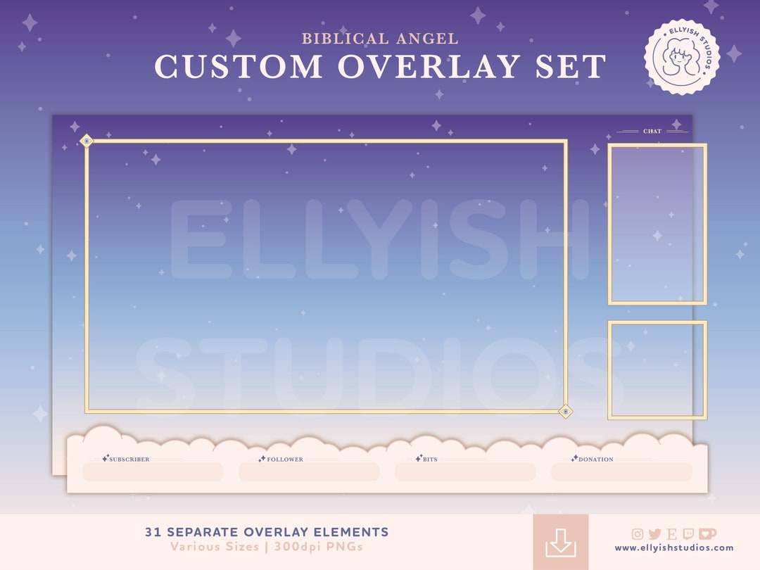 31 Custom Stream Overlay Biblical Angel Angelic Heaven Sky Clouds Stars ...