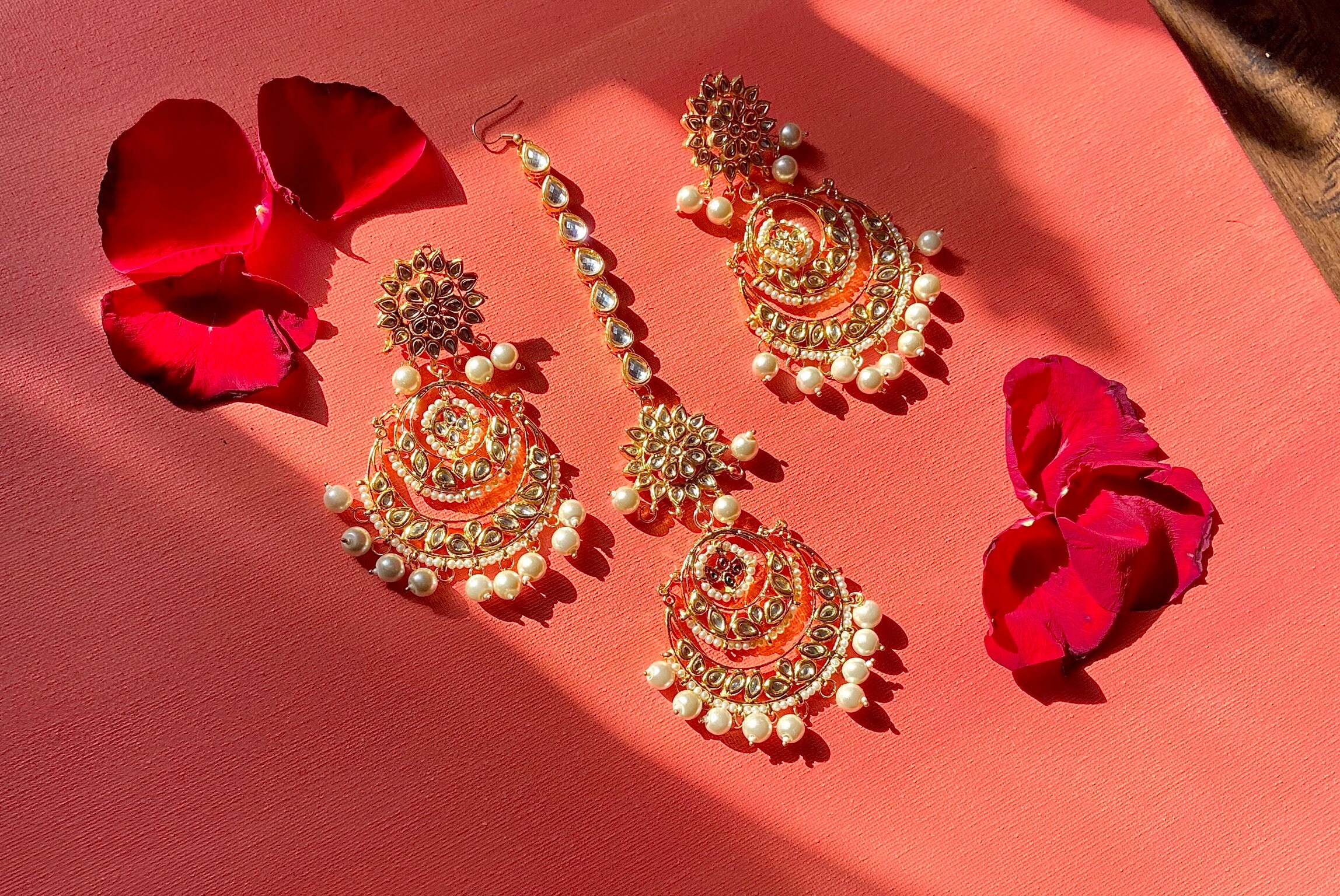 Gold Indian Jewelry Set - Etsy