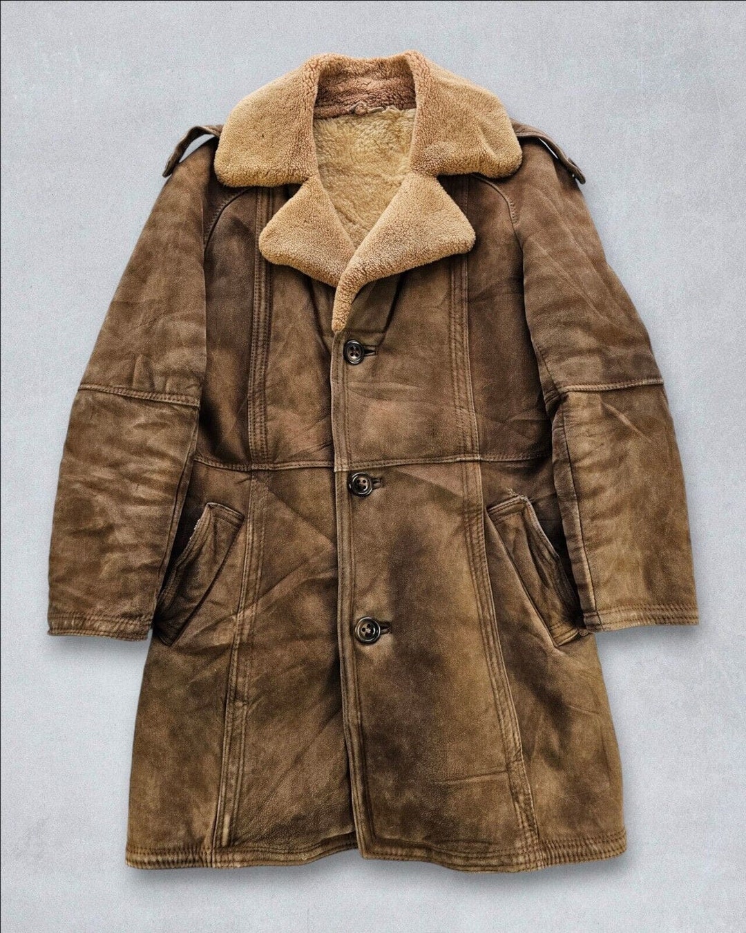 Vintage 1960s Polish Sheepskin Overcoat Bielskie Zakt Futrzarskie ...