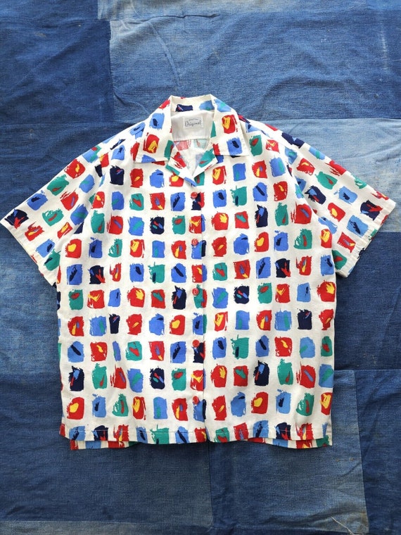 Vintage 1970s Judith Price Original Modern Art Blouse… - Gem