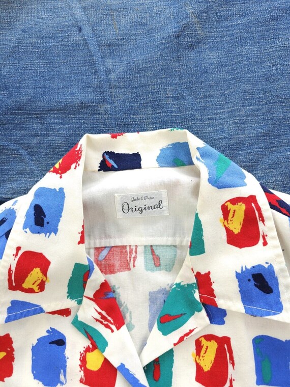 Vintage 1970s Judith Price Original Modern Art Blouse… - Gem
