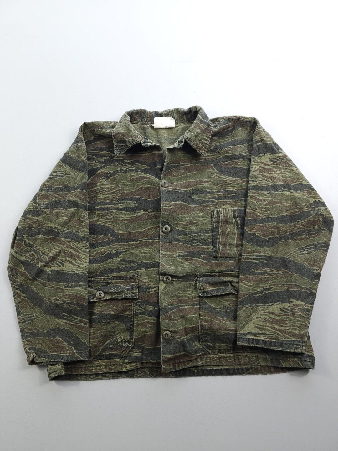 Vintage 1970s Ranger Tiger Stripe Camo Camouflage Hunting Jacket Shirt ...