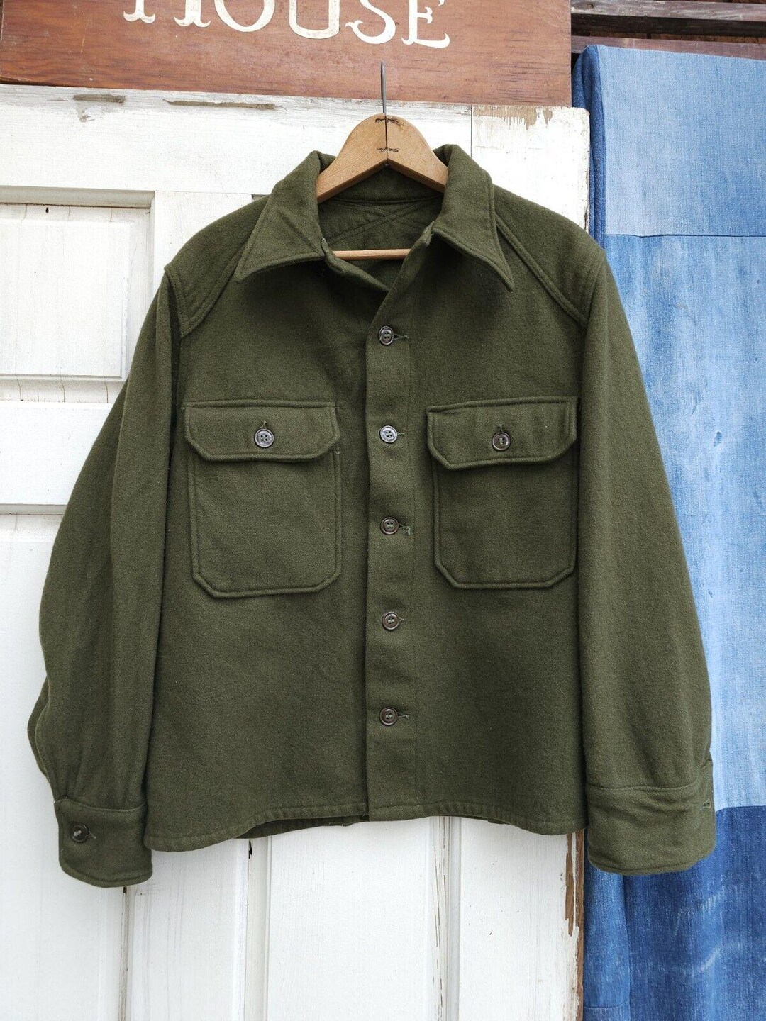 Vintage 1950s OG-108 US Army Wool Field Shirt Made in USA M Green - Etsy