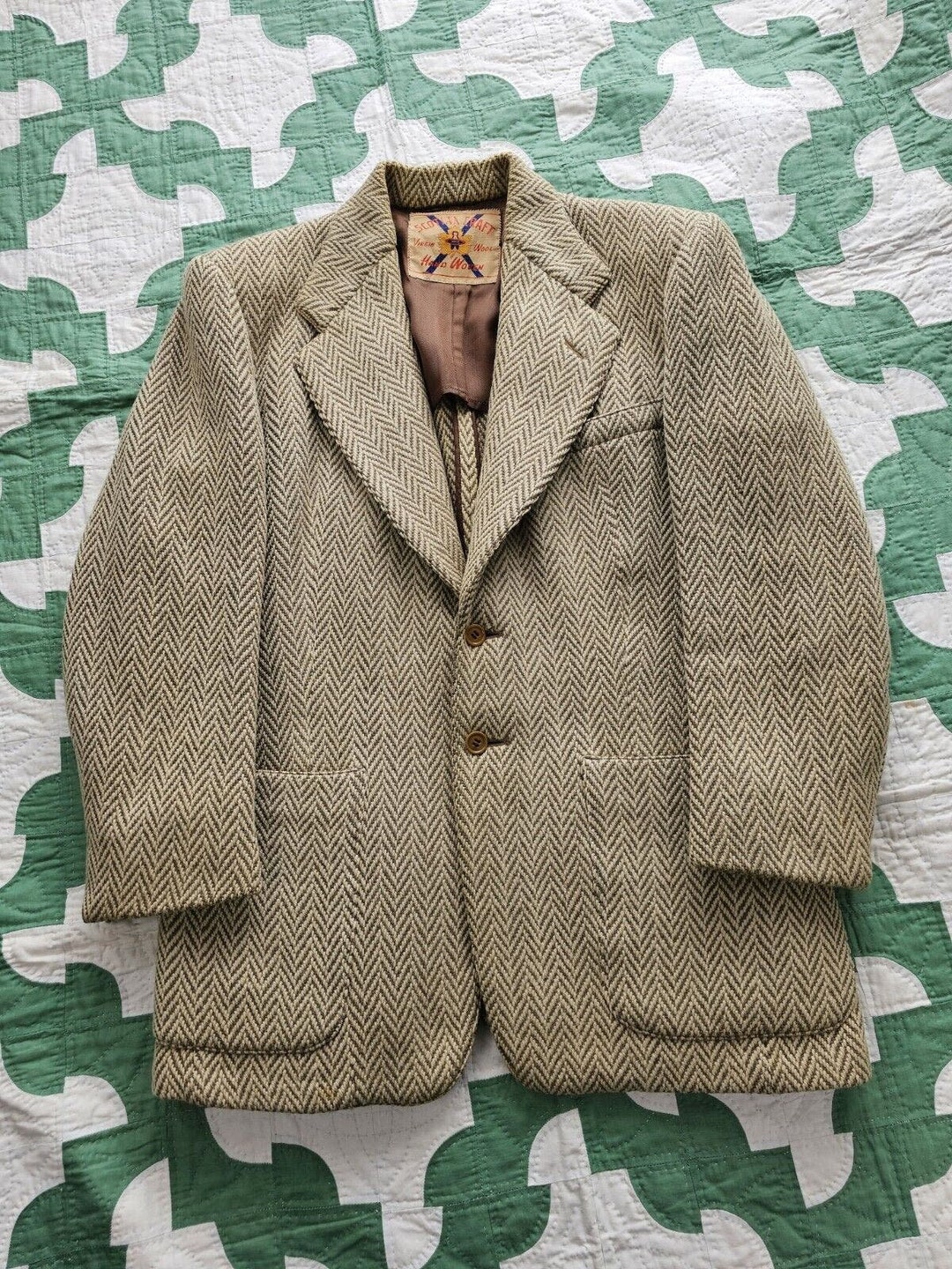 Vintage 1930s Scotian Craft Claverhouse Clothes Herringbone Tweed Wool ...