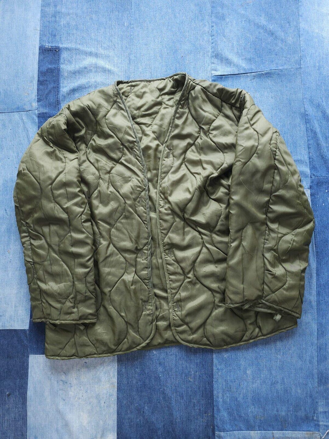 Mil-tec Quilted Green Army Liner Jacket Nylon for M-65 Field Jacket ...