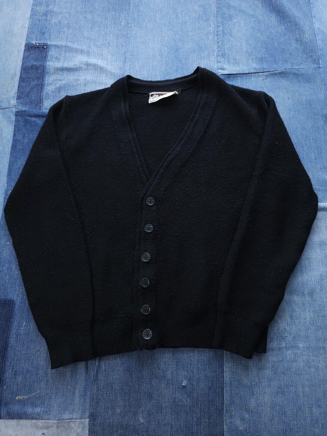Vintage 1970s Bawawa Orlon Acrylic Knit Cardigan Sweater XL Black - Etsy