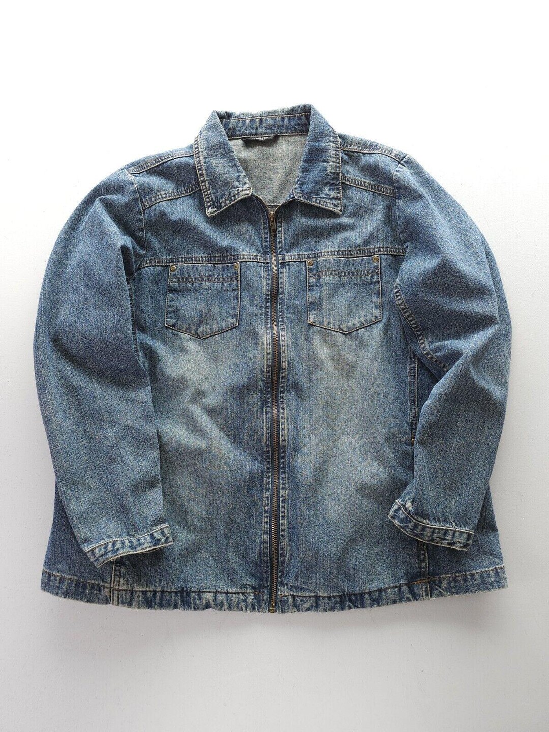 Vintage 2000s Y2K Contrast Jeans Women's Denim Jacket XL - Etsy