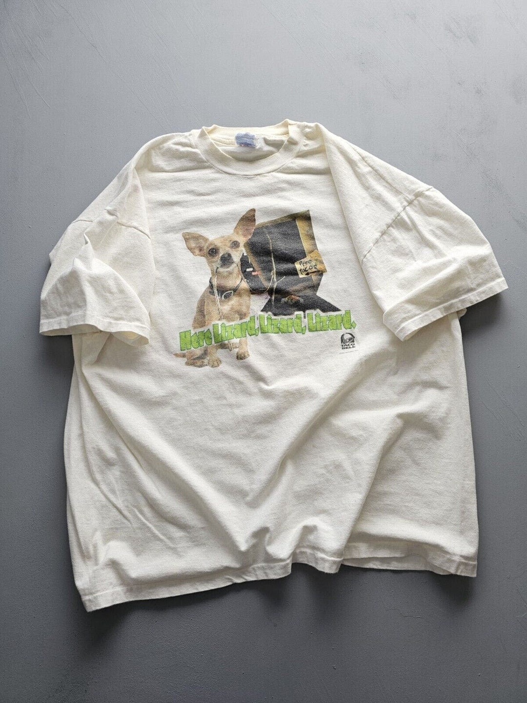Vintage 1990s Taco Bell Here Lizard Lizard White Promo T-shirt XXXL ...