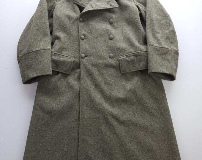 Vintage 1940s WW2 Swedish Army Grey Wool Heavy Overcoat Medium Military ...