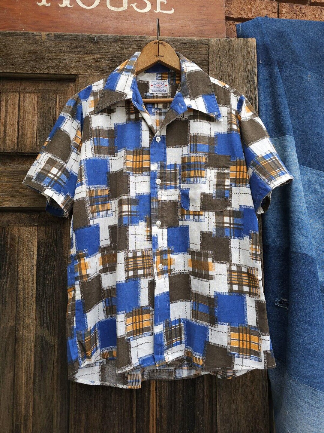 Vintage 1970s Donlin Tapered 'n Tails Patchwork Print Permanent Press ...