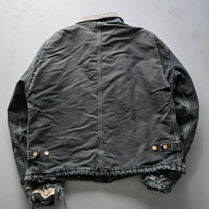 Carhartt Traditional Distressed Faded Black Canvas Work Jacket ...