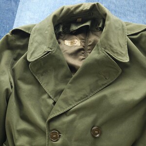 Vintage 1950s US Army OG-107 Overcoat Trench Korean War Era Green OD ...