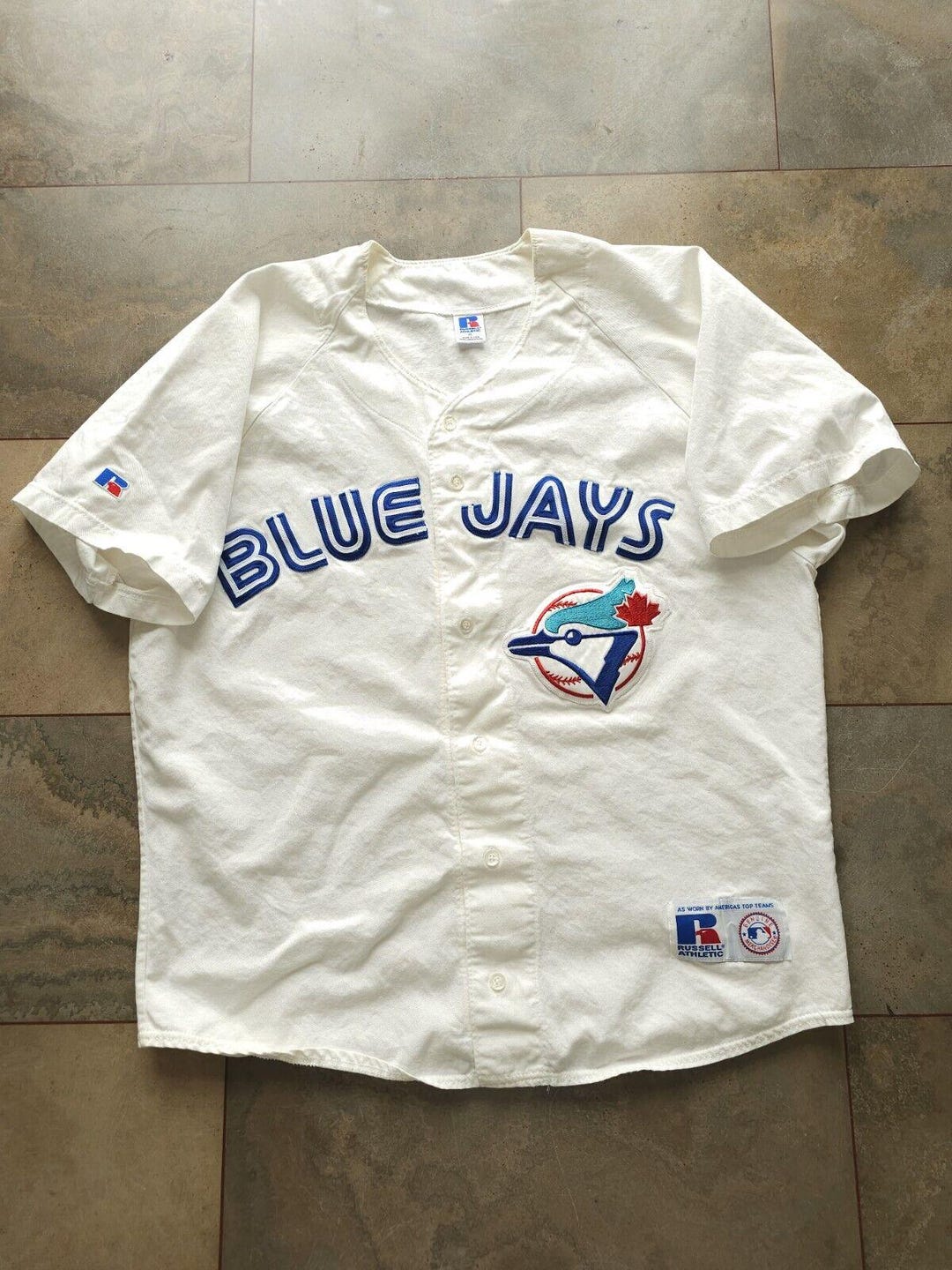 Vintage Toronto Blue Jays 1990s Russell Athletic Baseball Jersey White ...