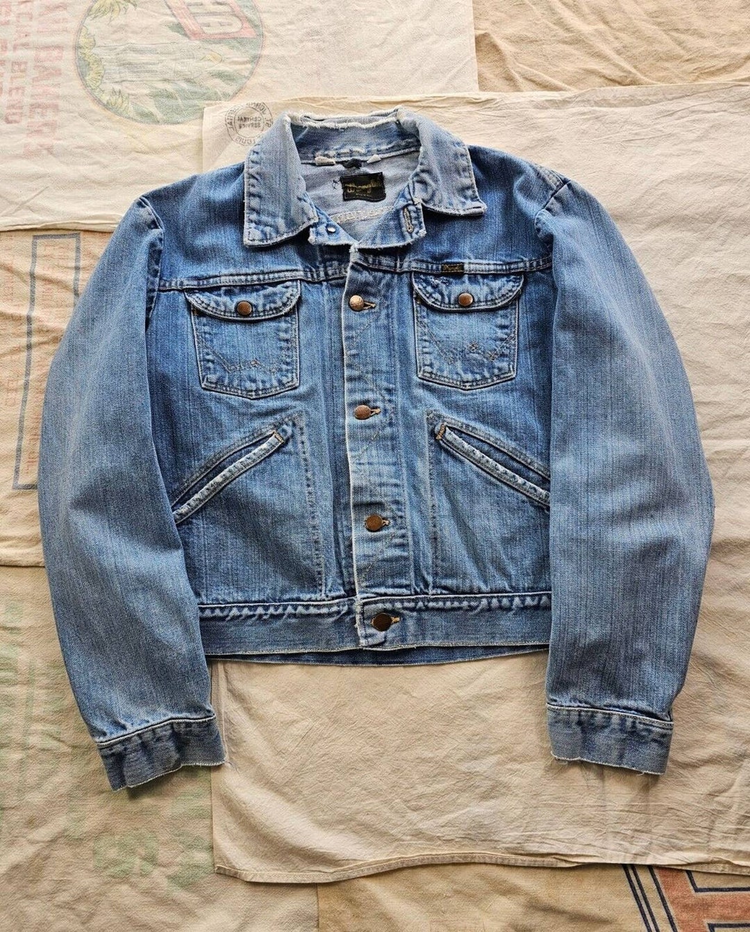 Vintage 1970s Wrangler Blue Denim Jean Jacket 44 Made in USA - Etsy