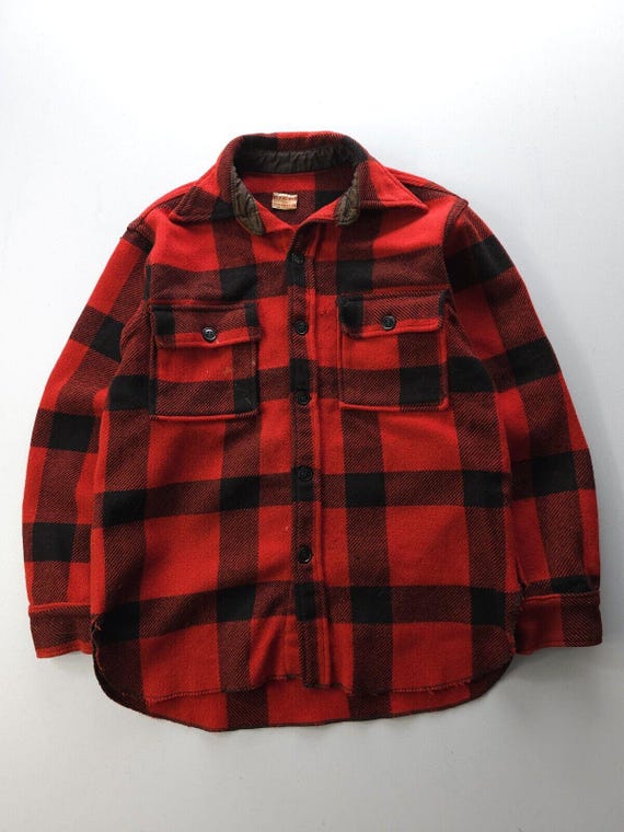 Vintage 1940s Flint Tent & Awning Co. Buffalo Plaid W… - Gem