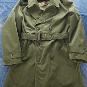 Vintage 1950s US Army OG-107 Overcoat Trench Korean War Era Green OD ...