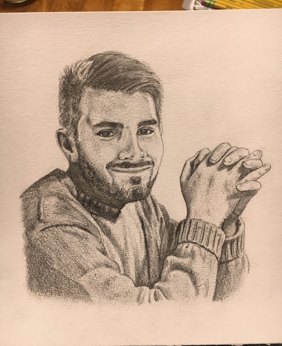 Drawing & Illustration Custom Hand Drawn Portraits Art & Collectibles ...