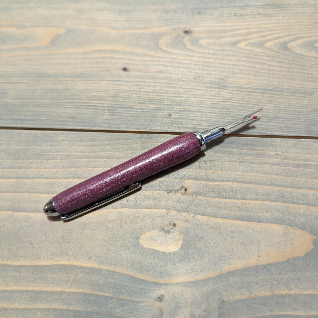 Artisan Seam Ripper With Dark Purple Heart Wood Handle, Blade Rotating ...