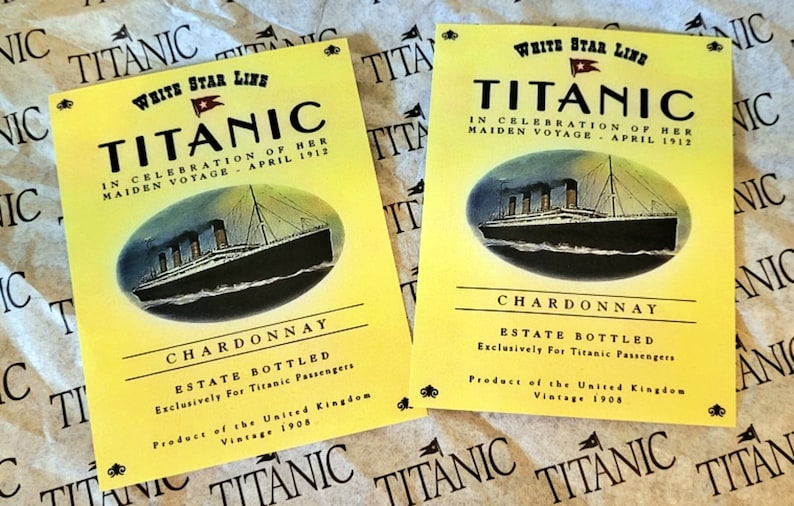 2 Titanic Replica Chardonnay Wine Labels - Etsy