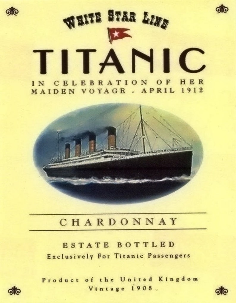 2 Titanic Replica Chardonnay Wine Labels - Etsy
