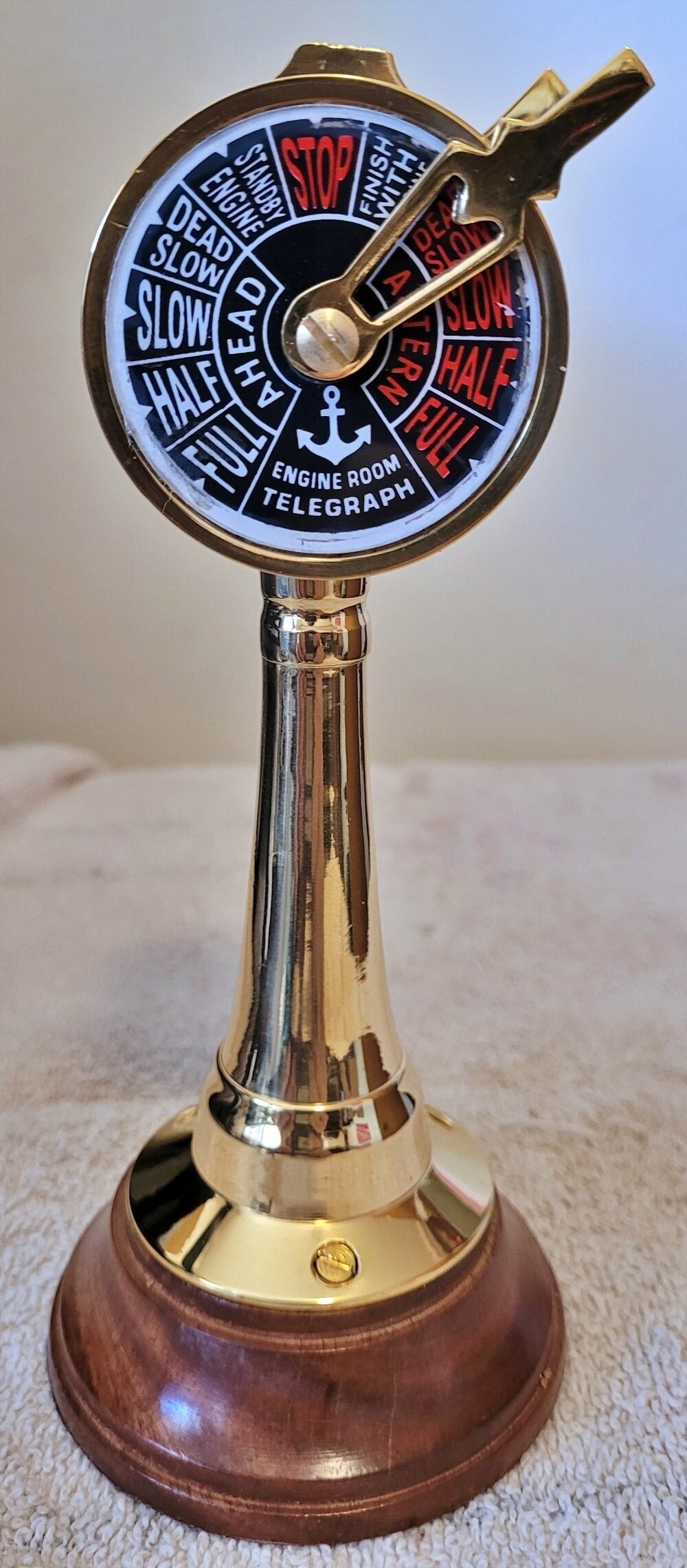 7 Solid Brass Titanic Engine Room Telegraph With Wood Base Handles Move - Etsy