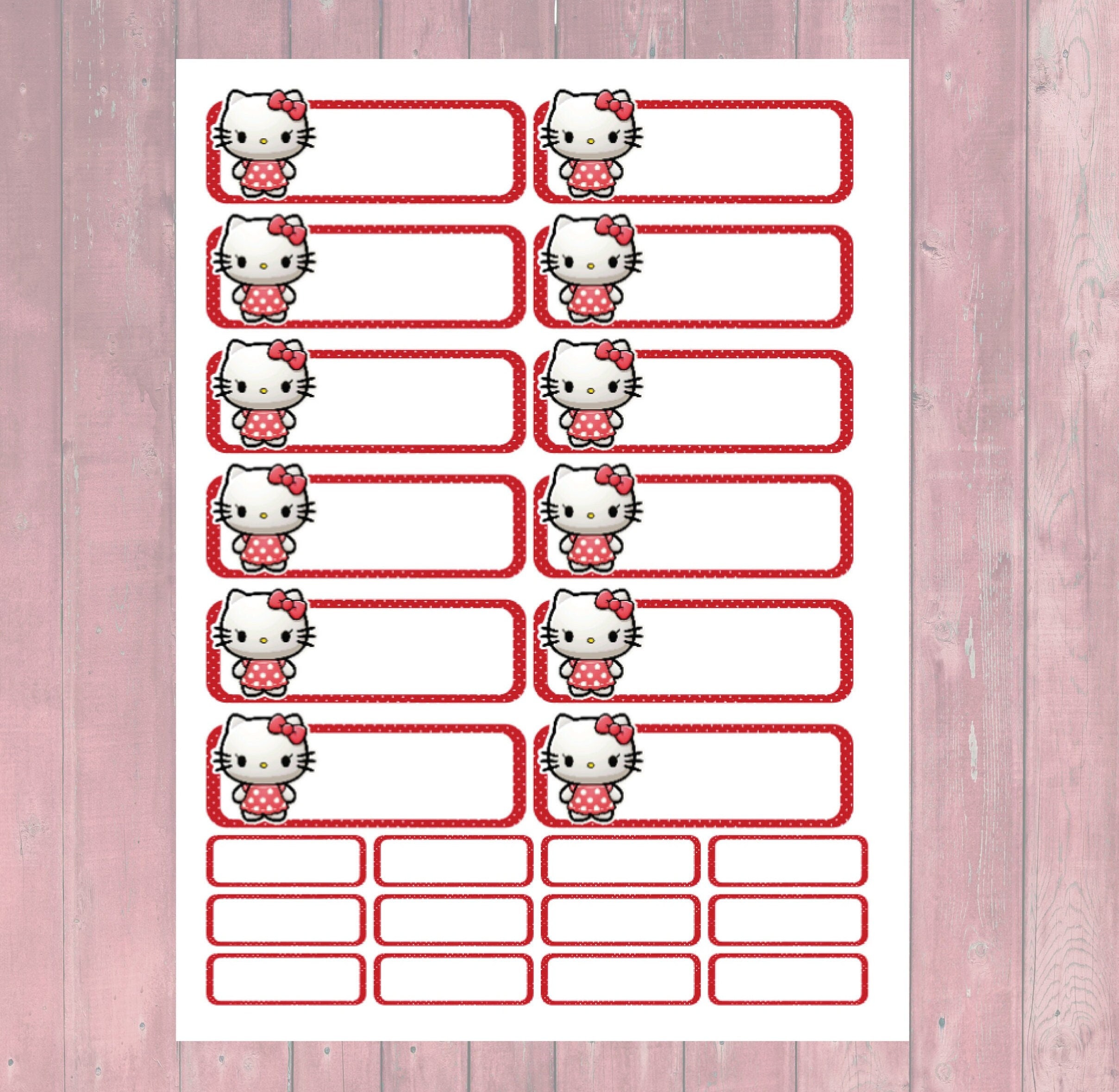 Personalized Name Labels Name Stickers Cute Kitty Sticker Notebook ...