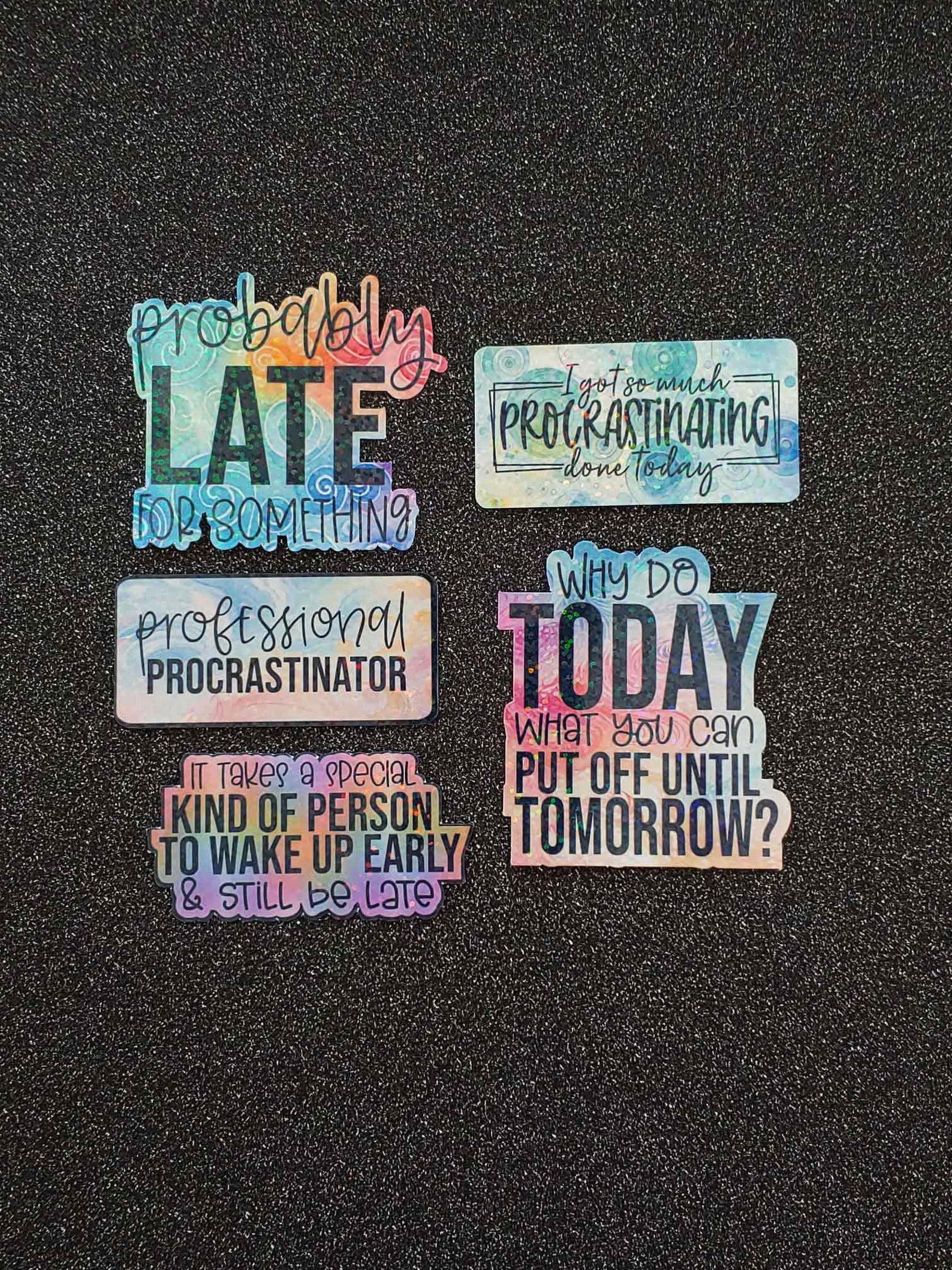 Procrastination Sticker Set Set of 5 Sticker Set No - Etsy