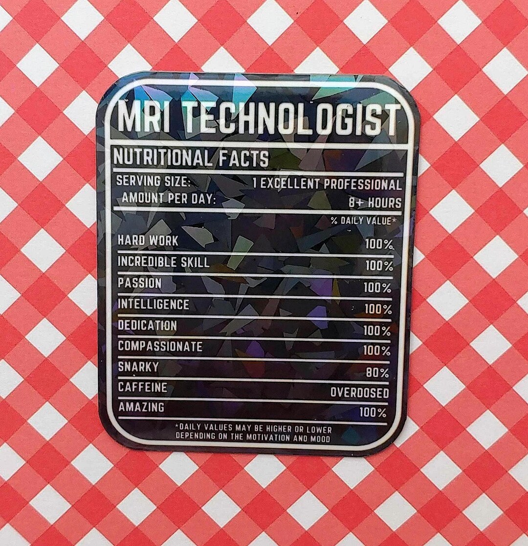 Funny Radiology Nutritional Facts Decal: Holographic Vinyl Sticker - Etsy