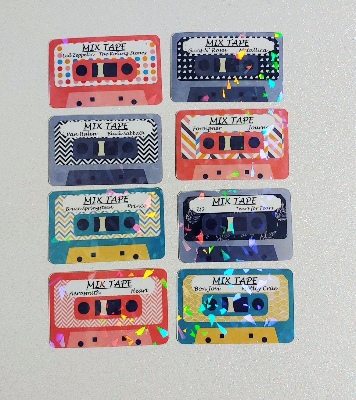 Mix Tape Collage Sticker Set 80's Sticker 80's Music Cassette Tapes ...