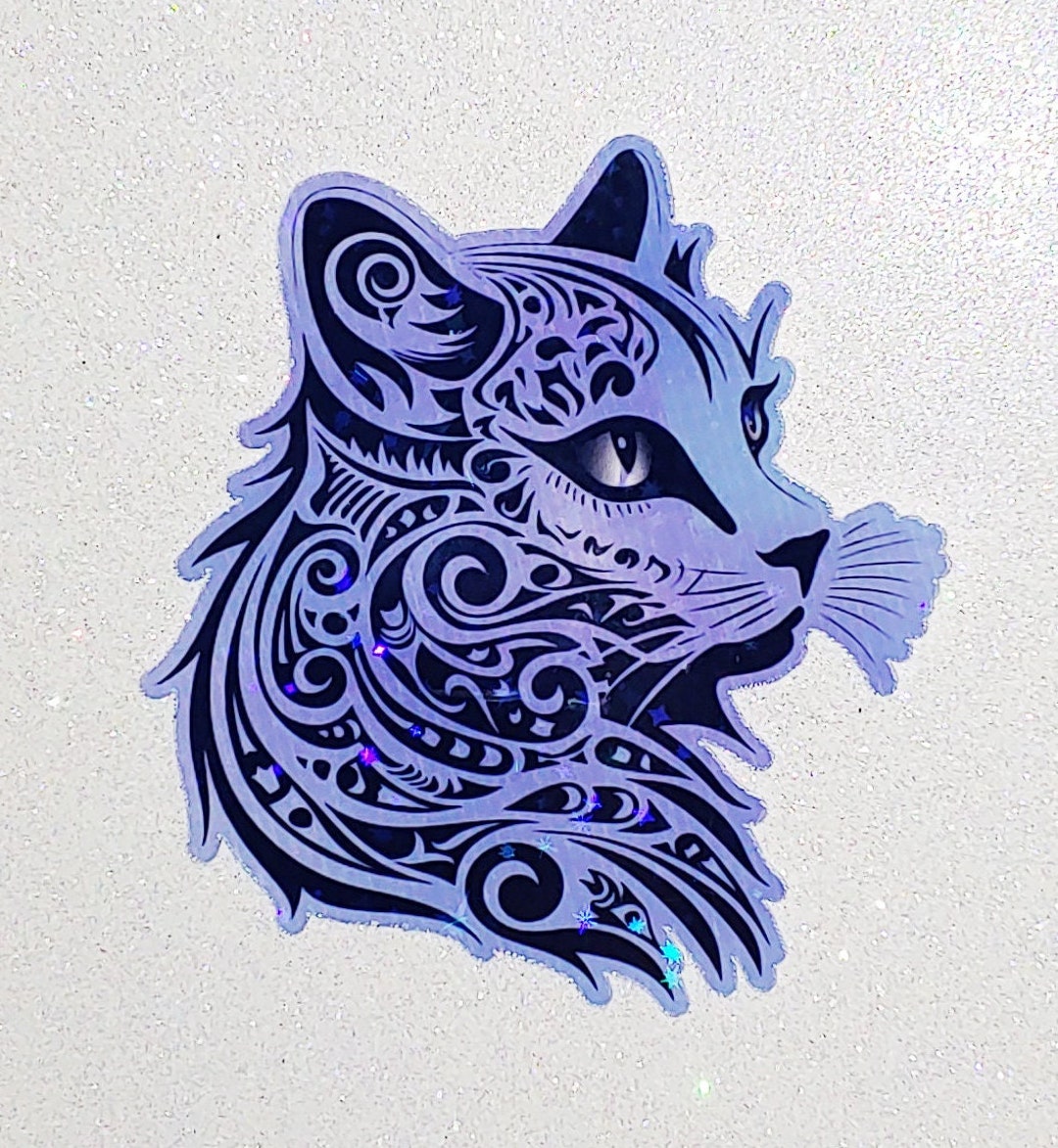 Mandela Cat Sticker Large Cat Sticker Holographic Sticker Kitten ...