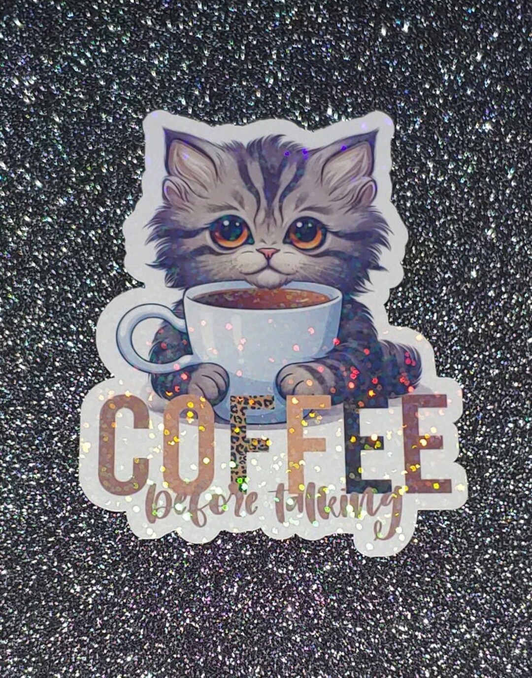Coffee Cat Sticker Don't Talk to Me Sticker Holographic Sticker ...