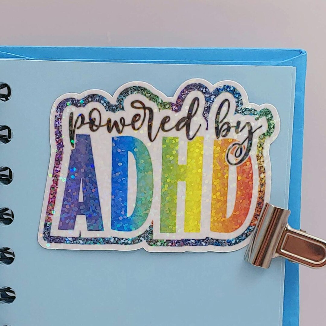 Sparkly ADHD Sticker: Weather-resistant Holographic Decal - Etsy