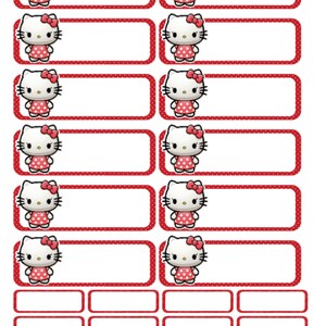 Personalized Name Labels Name Stickers Cute Kitty Sticker Notebook ...