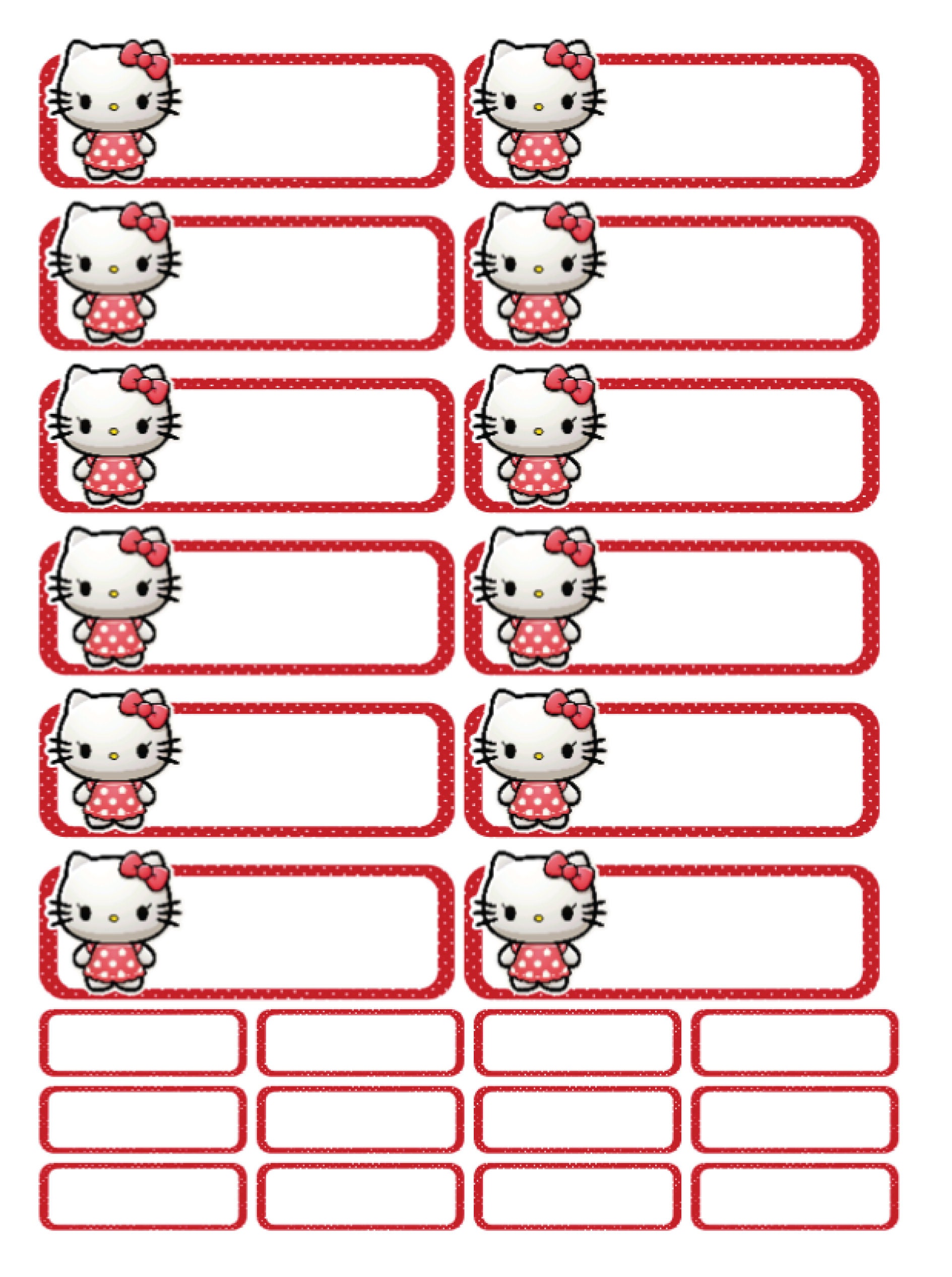 Personalized Name Labels Name Stickers Cute Kitty Sticker Notebook ...