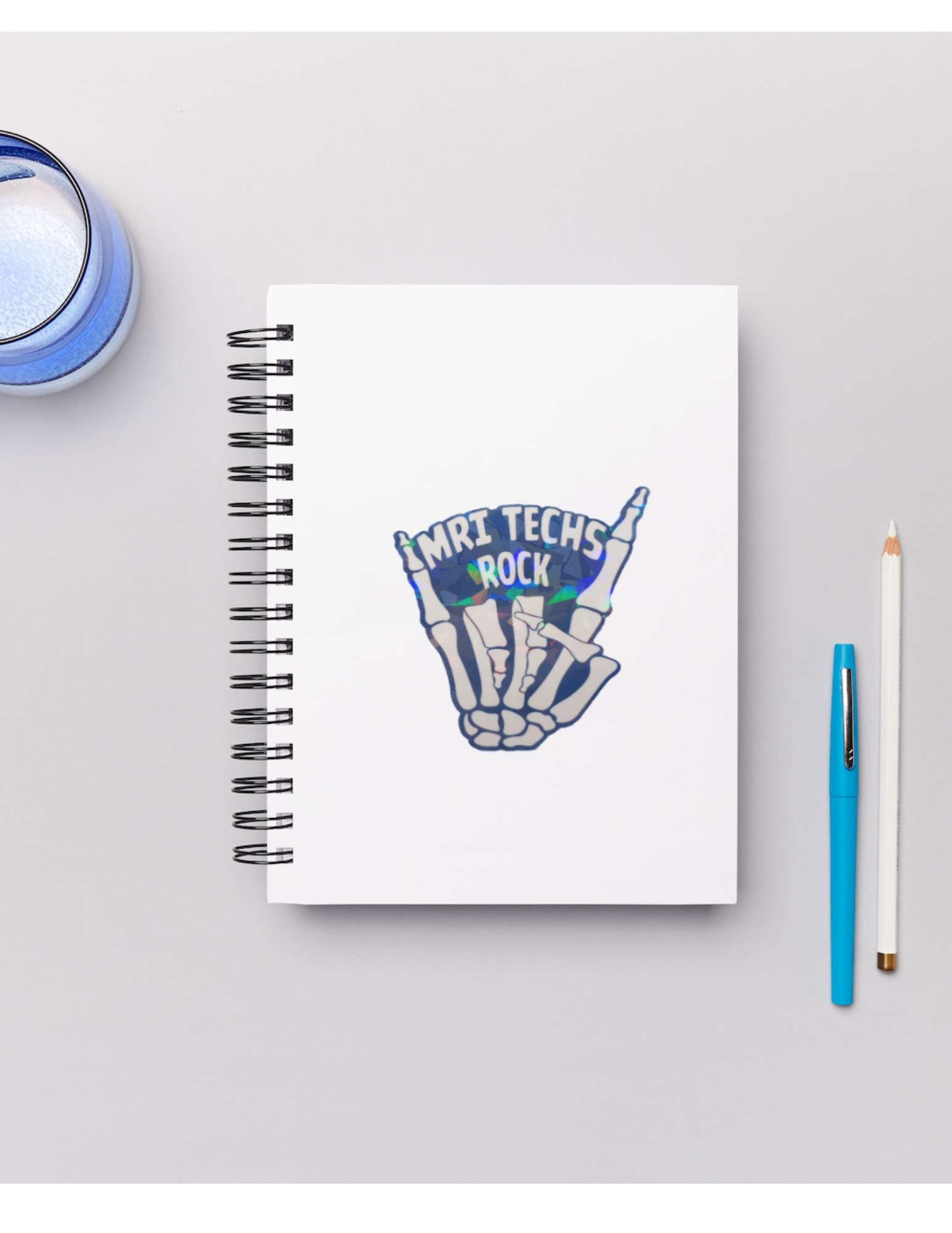 MRI TECHS ROCK Skeleton Hand Sticker | Holographic Vinyl Decal for ...