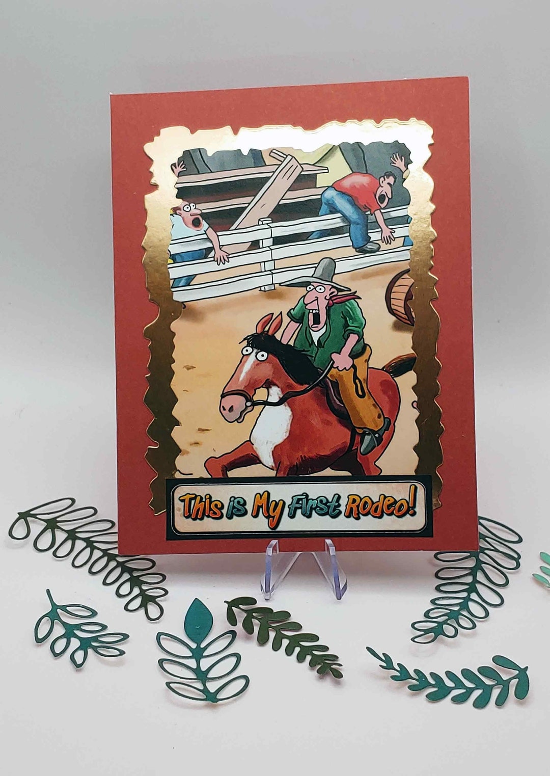 Handmade Far Side Greeting Card / Recycled Calendar / Unique One-of-a ...