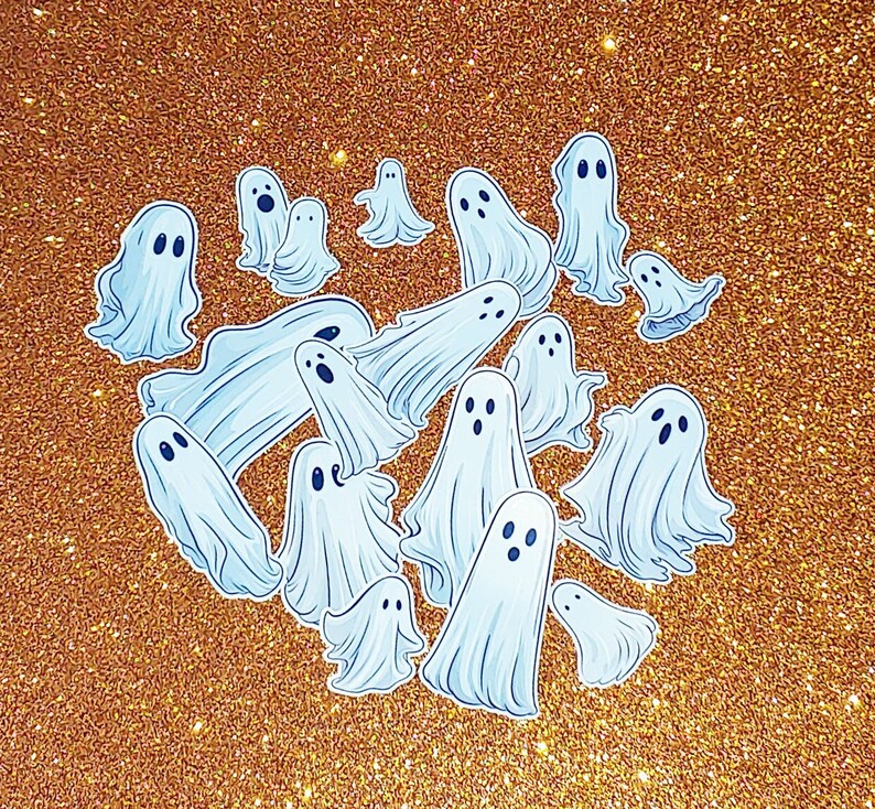 Ghost Sticker Pack Set of 18 Stickers Halloween Stickers Ghoul Sticker Fall Sticker Cute Ghost ...
