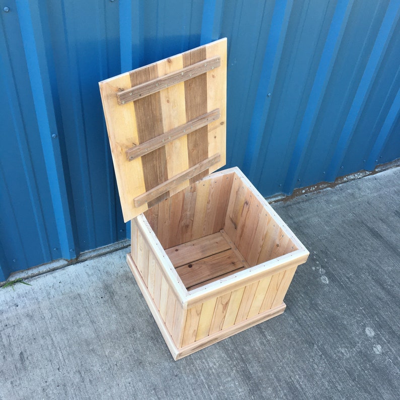 Cedar Wood Storage Box With Lid: Indoor/outdoor Toy Organizer - Etsy