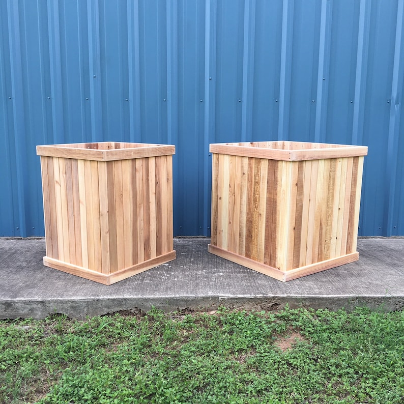 Cedar Planter Box, Large Square Planter Box, Raised Planter, Outdoor ...