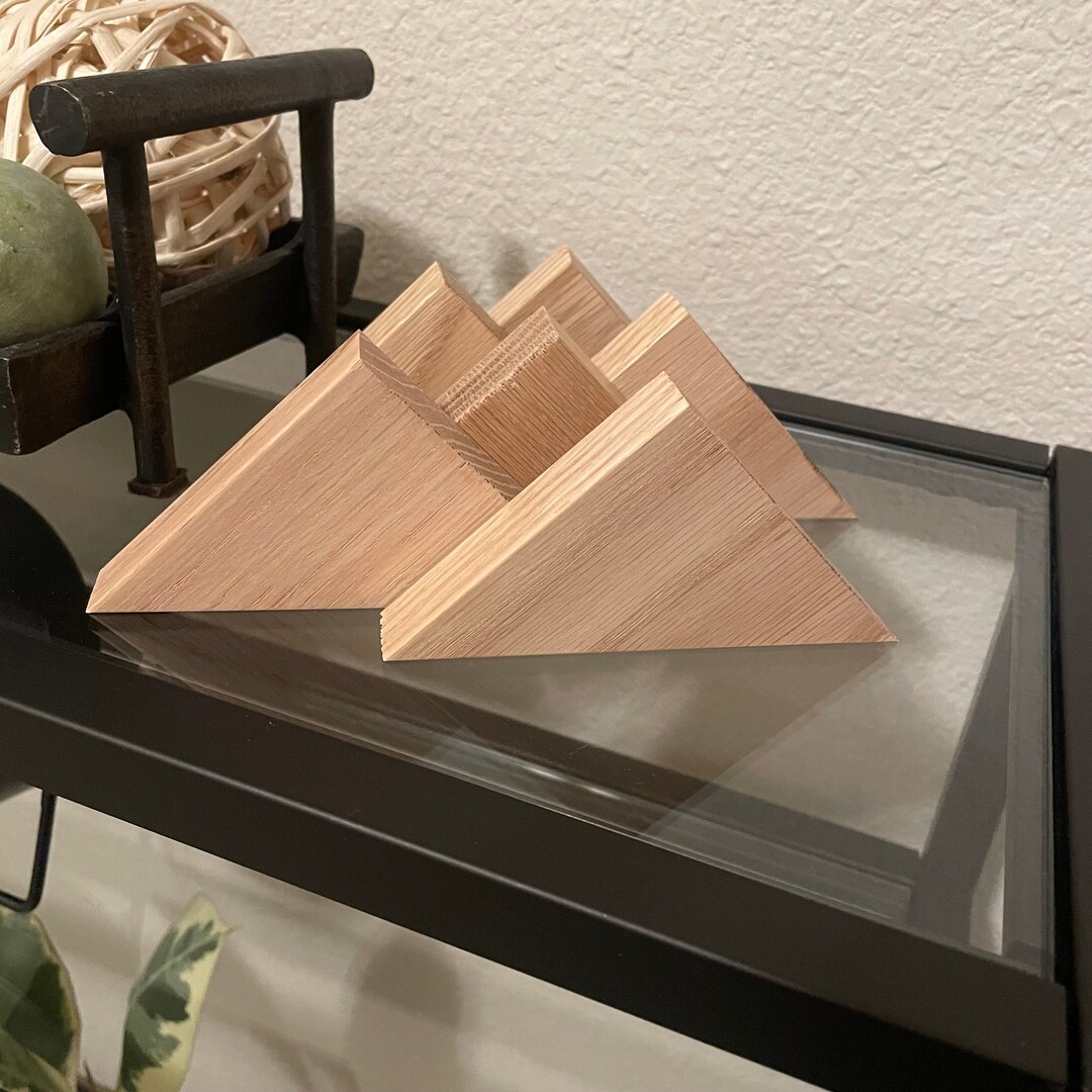 Set of 3 DIY Oak Triangle Blocks, DIY Wood Triangle Tree, Mountain ...