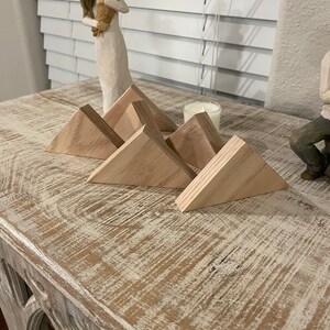 Oak Triangle Blocks: DIY Mountain Decor, Wood Craft Shapes (set of 3 ...