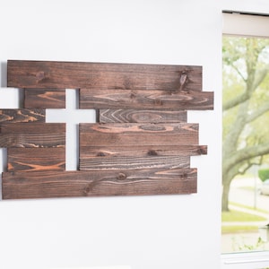 Handmade Cedar Wood Cross Wall Art: Rustic Farmhouse Decor Christmas ...