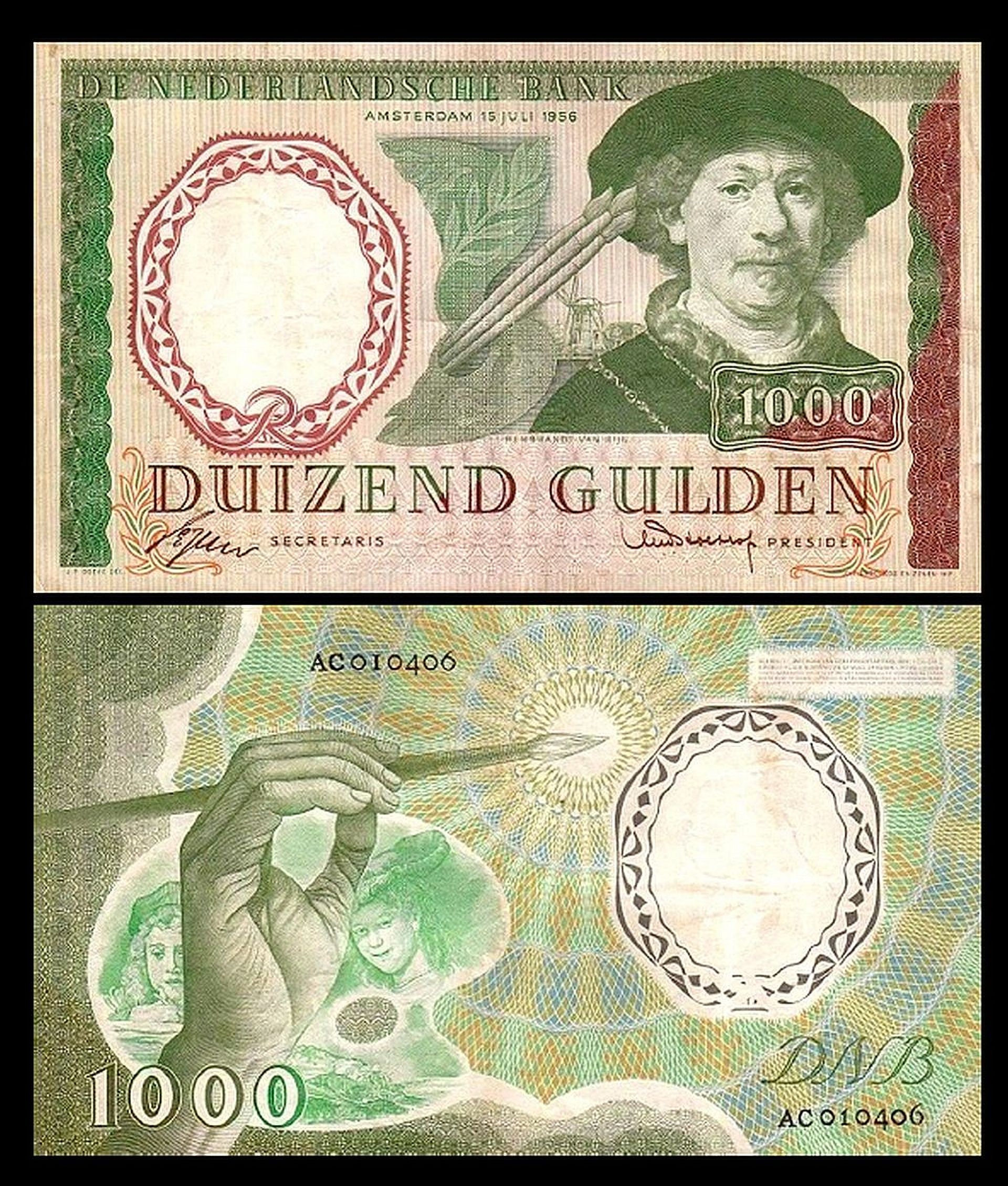 10 1000 Dutch Guilders Issue 1953-1956 5 Old Banknotes | Etsy Canada