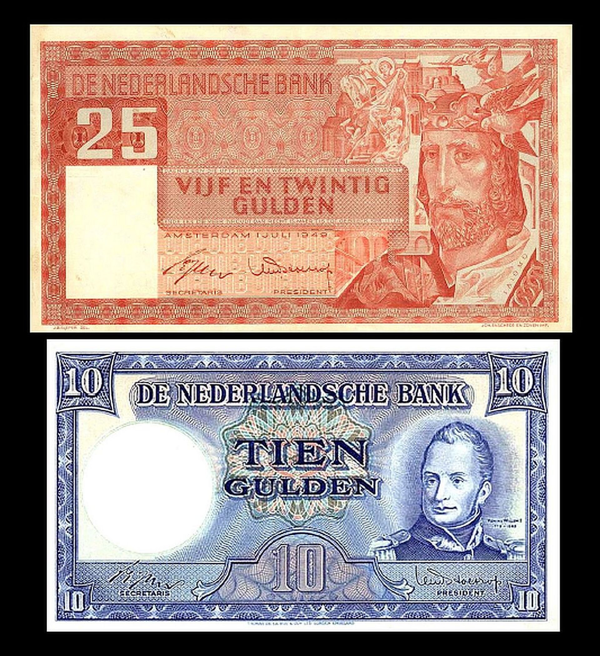 10 25 florines holandeses edición 1949 2 billetes | Etsy