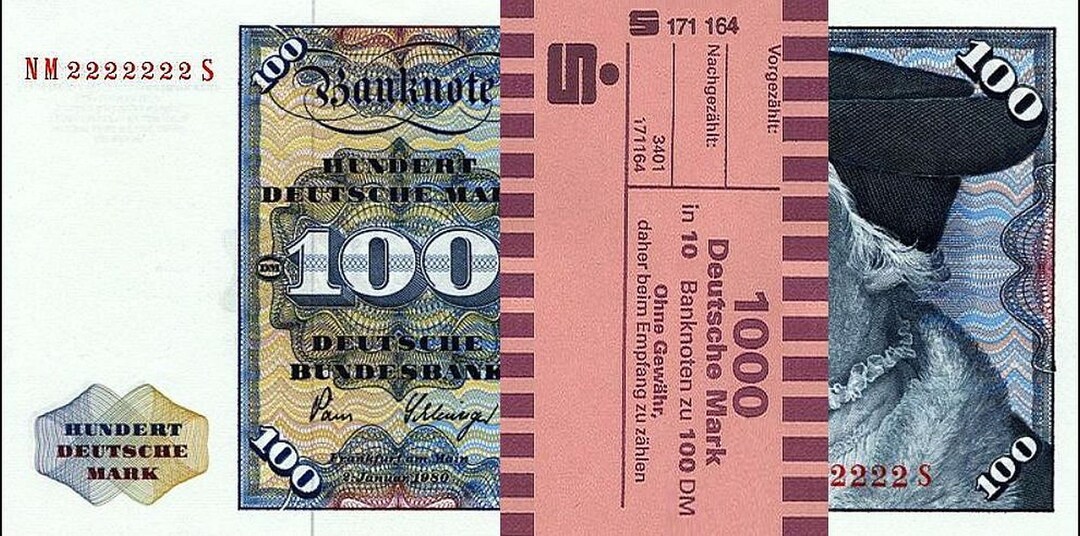 100 X 100 DM, Deutsche Mark, Banknotes 1980, With Banderole ...